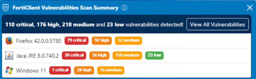 Vulnerability detection popup 7.4.3 | FortiClient 7.4.0 | Fortinet ...