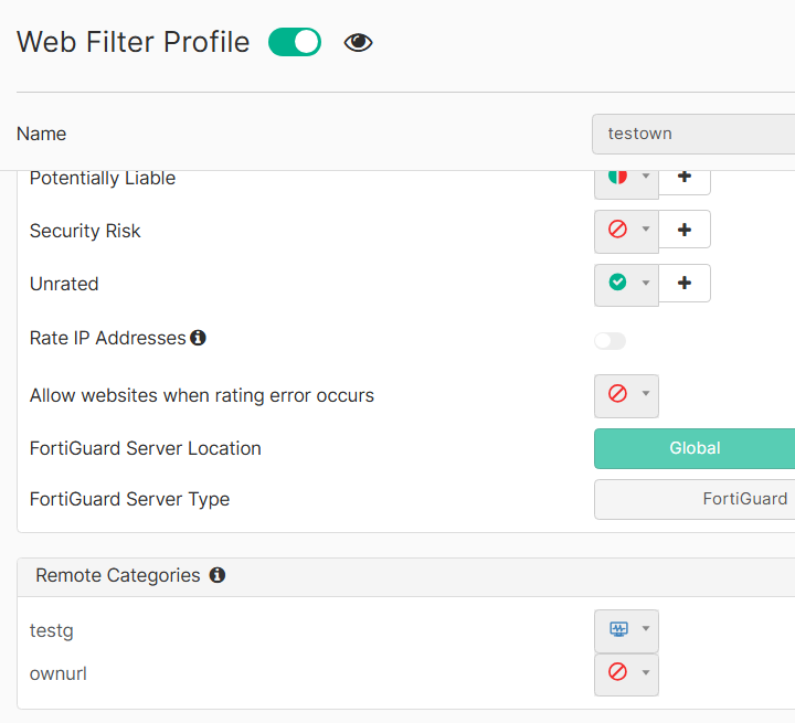 Syncing remote categories from imported FortiOS or FortiManager Web ...