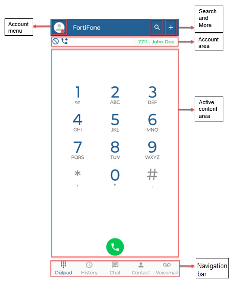 Using the dialpad | FortiFone | Fortinet Document Library