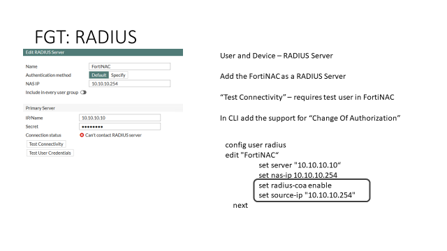 RADIUS | FortiNAC-F 7.2.0 | Fortinet Document Library