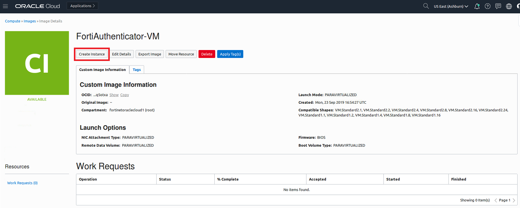 Launching the FortiAuthenticator-VM instance | FortiAuthenticator ...