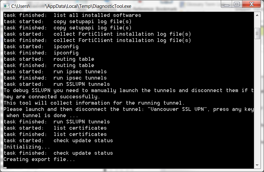 Diagnostic Tool | FortiClient 7.4.2 | Fortinet Document Library