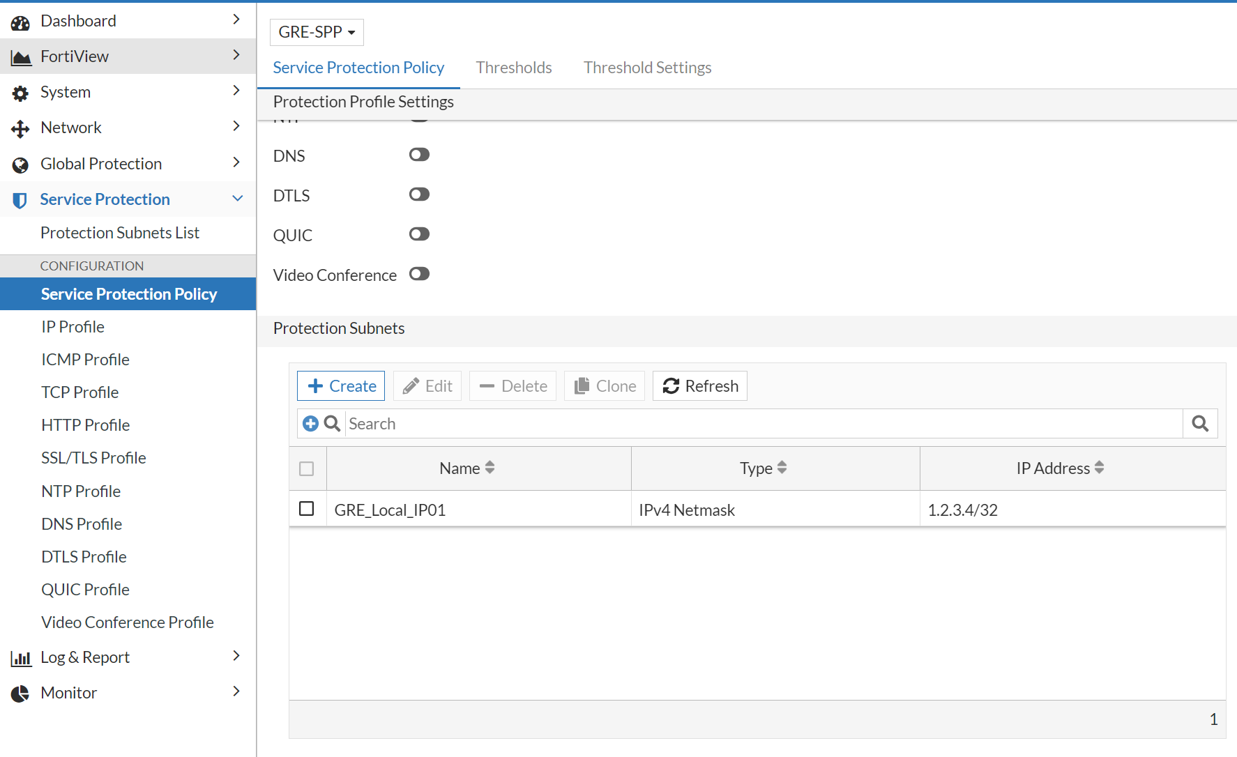 Configuring GRE tunnel endpoint addresses | FortiDDoS-F 7.2.1 | Fortinet Document Library