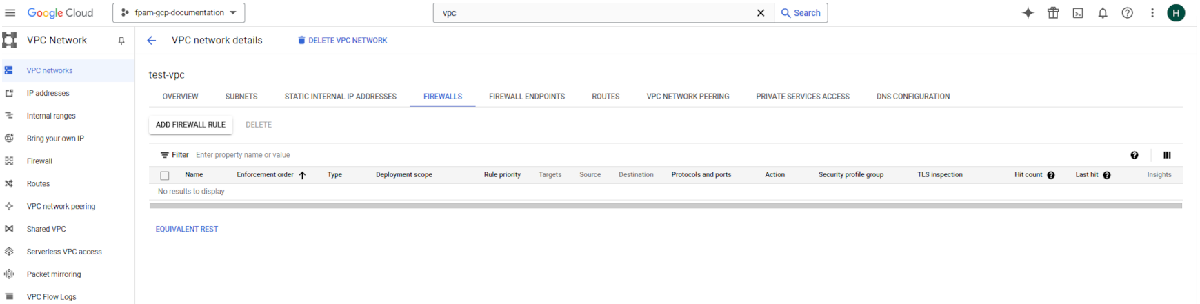 Configuring Google Cloud firewall rules | FortiPAM Public Cloud 1.5.0 ...