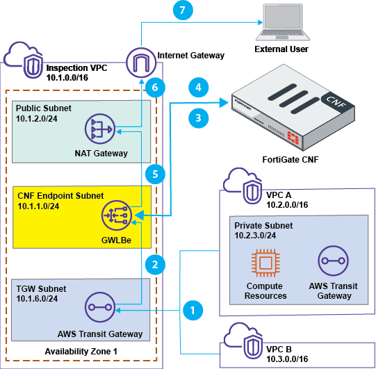 Centralized egress Example | FortiGate CNF 22.4.0