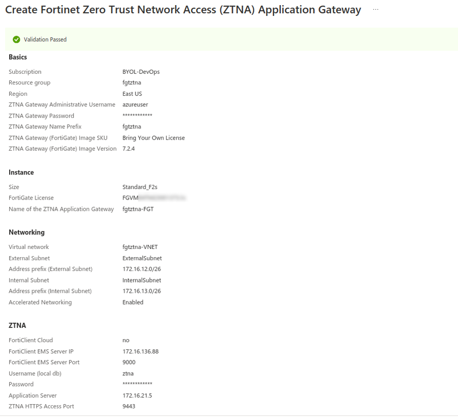 Azure marketplace selection and pre-configuration | FortiGate Public ...