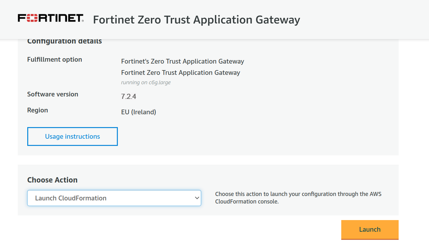 AWS marketplace selection and pre-configuration | FortiGate Public ...