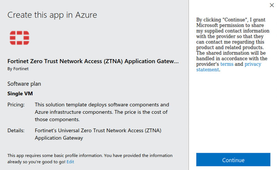 Azure marketplace selection and pre-configuration | FortiGate Public ...