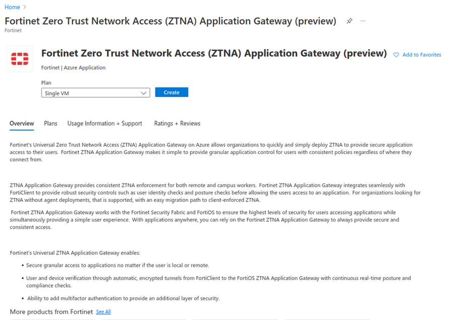 Azure marketplace selection and pre-configuration | FortiGate Public ...