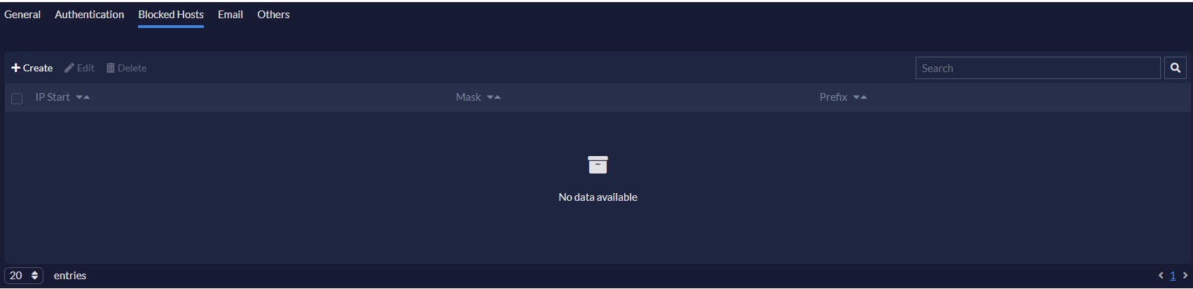 Blocked hosts | FortiPortal 7.4.1 | Fortinet Document Library