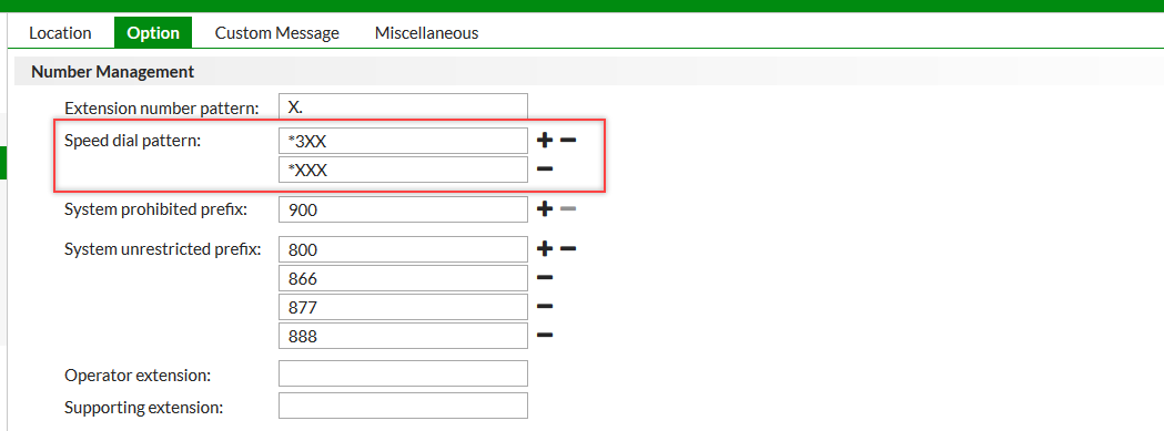 Configuring a speed dial pattern and rule for branch paging ...