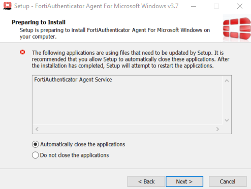 Agent installation procedure | FortiAuthenticator 6.5.0