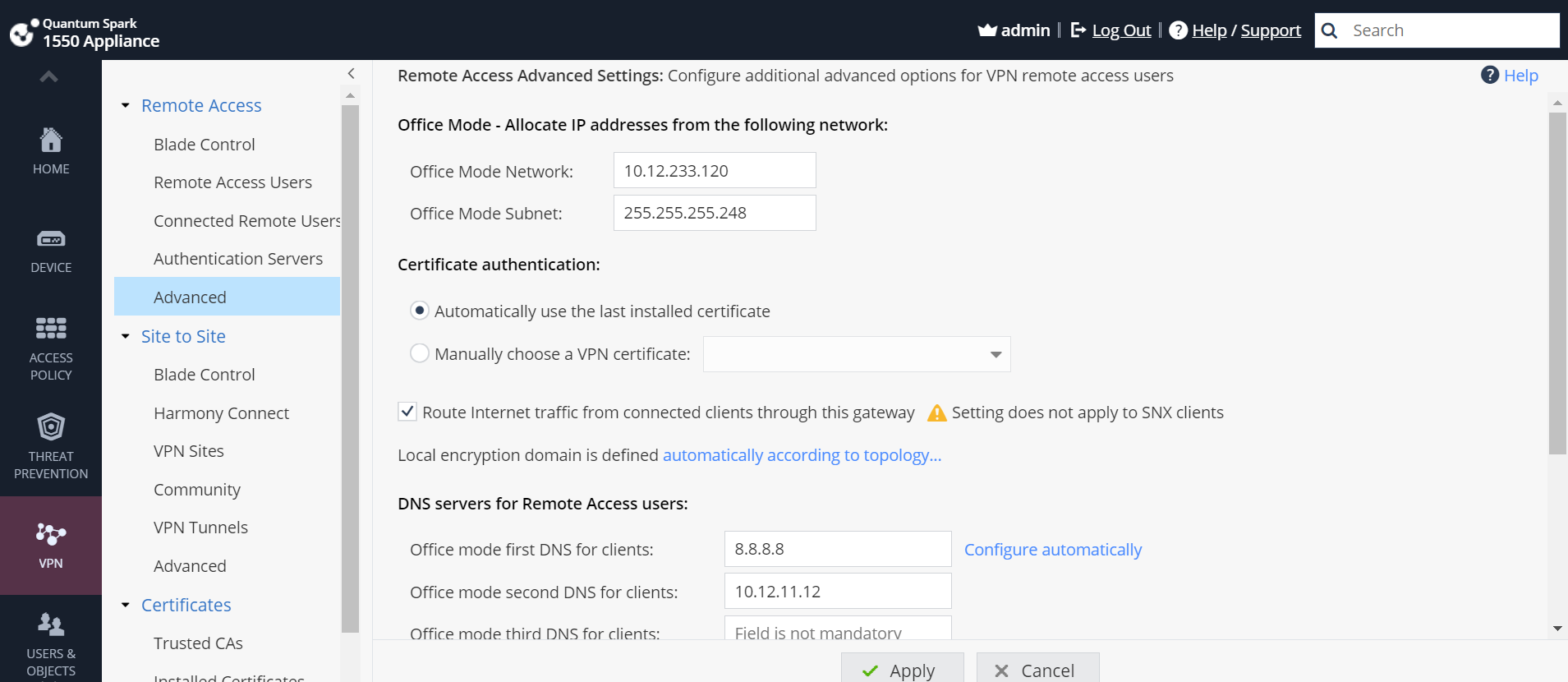 VPN | FortiNAC-F 7.6.0 | Fortinet Document Library
