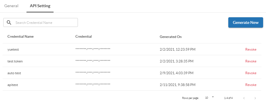 Generate API Credential | FortiCASB 24.2.a | Fortinet Document Library