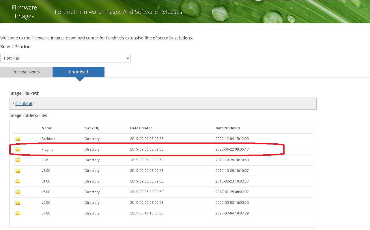 Downloading the plugin manifest file | FortiMail 7.4.1 | Fortinet Document Library