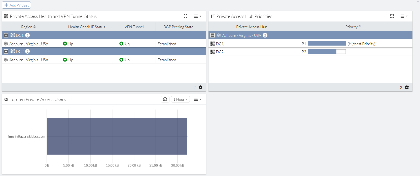 Monitoring private access hubs | FortiSASE 23.3.25 | Fortinet Document ...