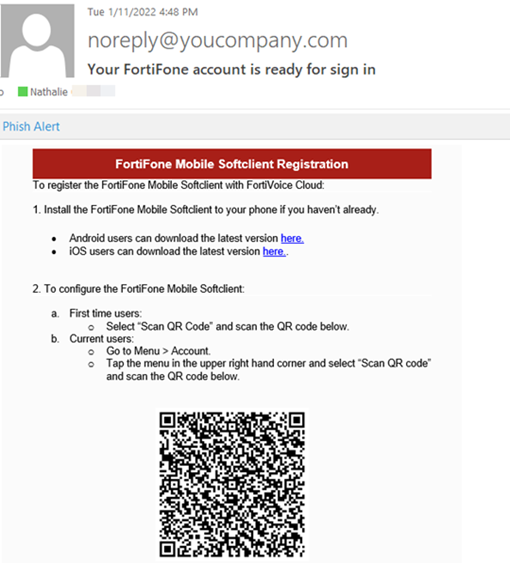 Registering your FortiFone softclient for iOS with FortiVoice Cloud ...