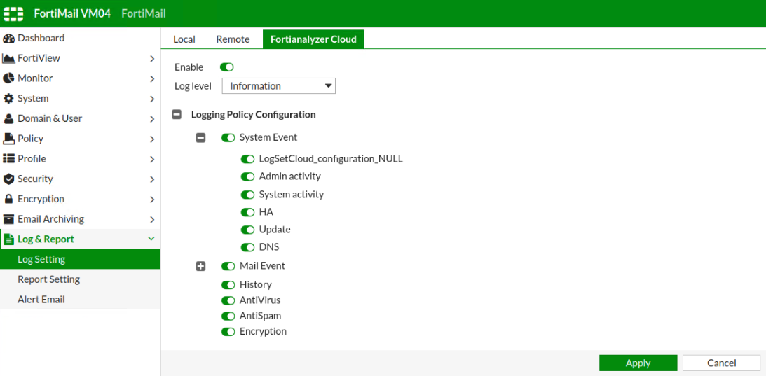 Configuring FortiMail | FortiAnalyzer Cloud 7.6.4 | Fortinet Document Library
