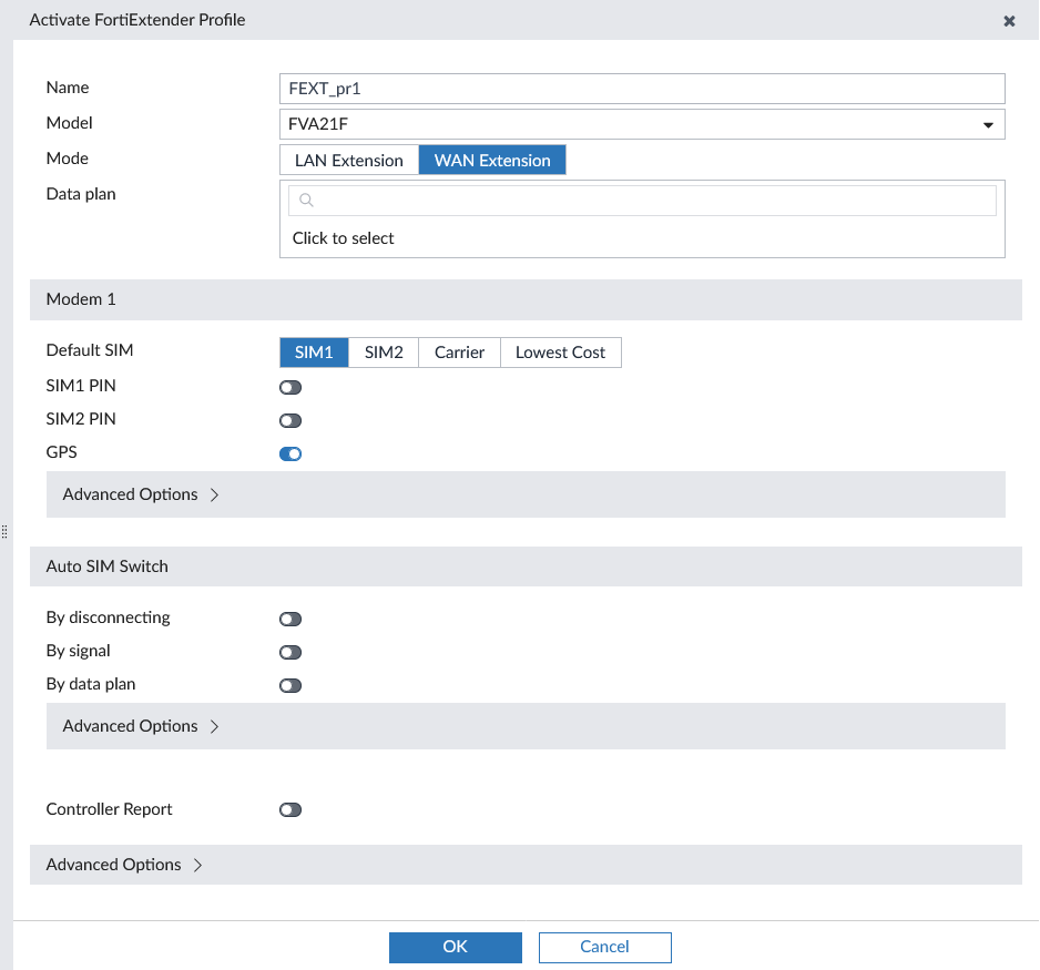 Using Fortinet recommended extender profiles | FortiManager 7.6.3 ...