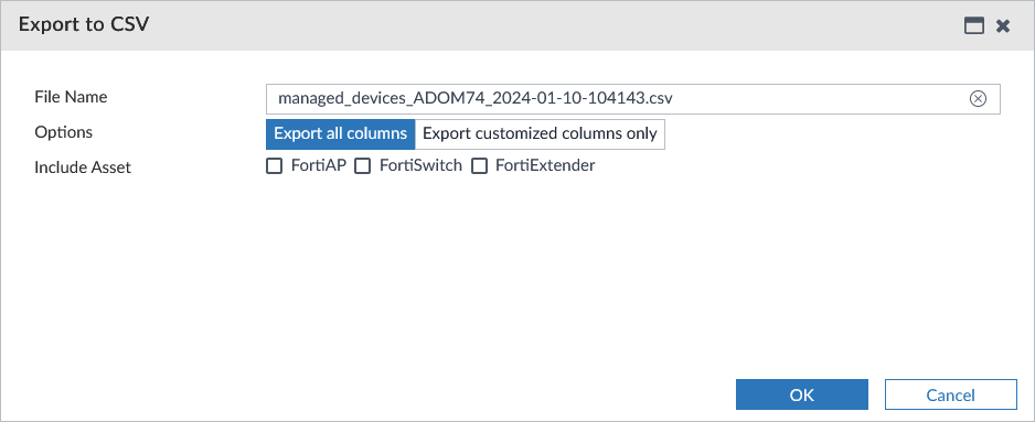 Importing and exporting device lists | FortiManager 7.6.3 | Fortinet ...