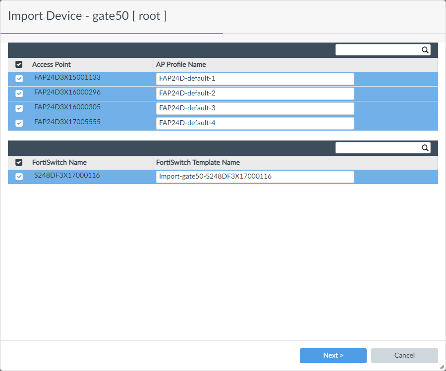 Importing AP profiles and FortiSwitch templates | FortiManager 7.6.3 ...