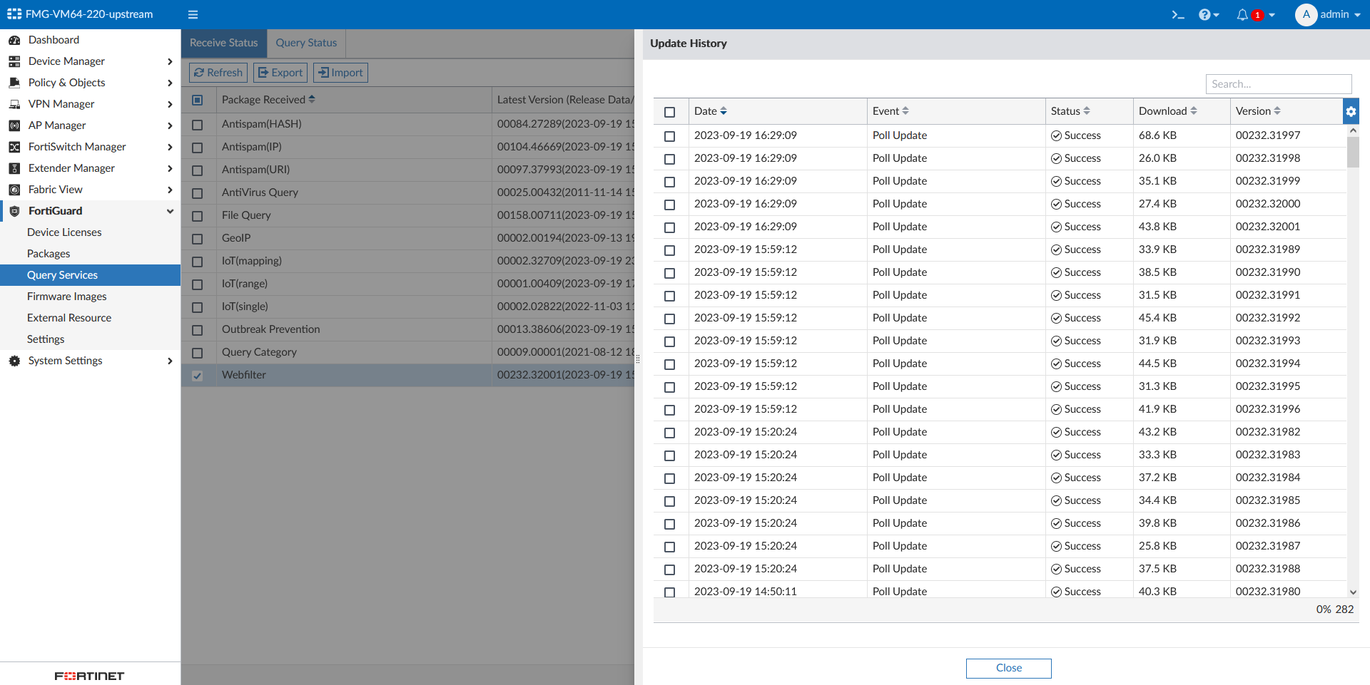Providing delta updates to downstream FortiManagers in cascade mode ...