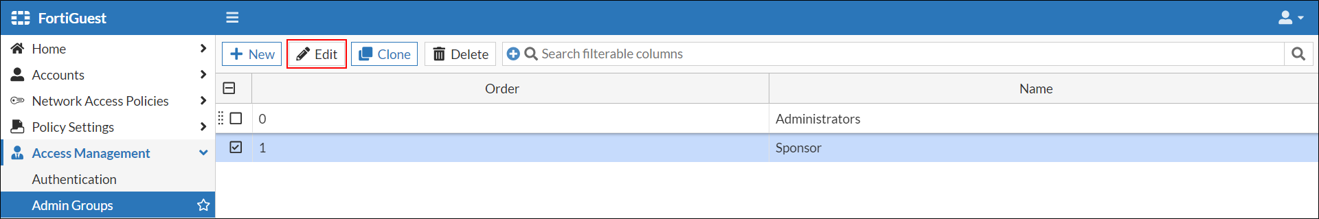 Mapping Admin Group in FortiGuest | FortiGuest 1.3.1 | Fortinet ...