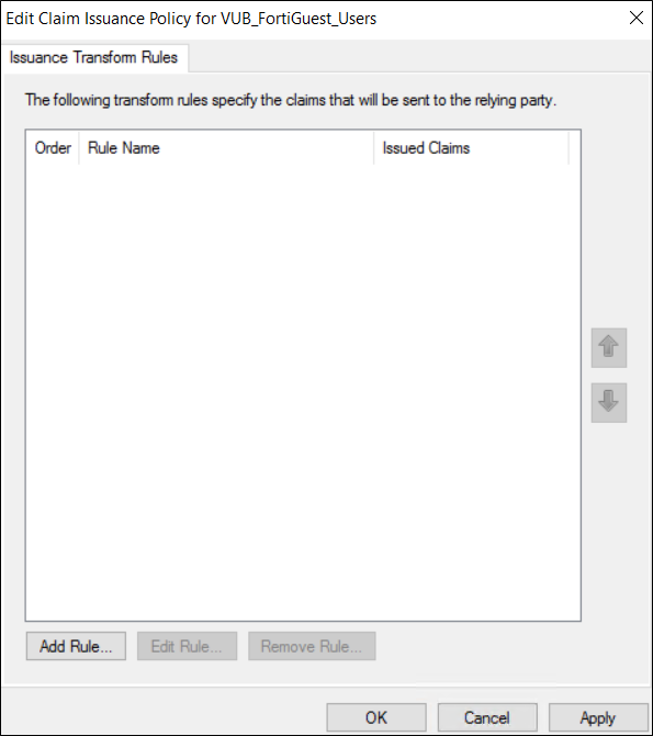 Editing Claim Issuance Policy in AD FS | FortiGuest 1.2.0 | Fortinet ...