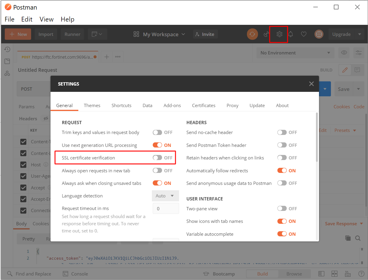 Postman examples | FortiToken Cloud | Fortinet Document Library