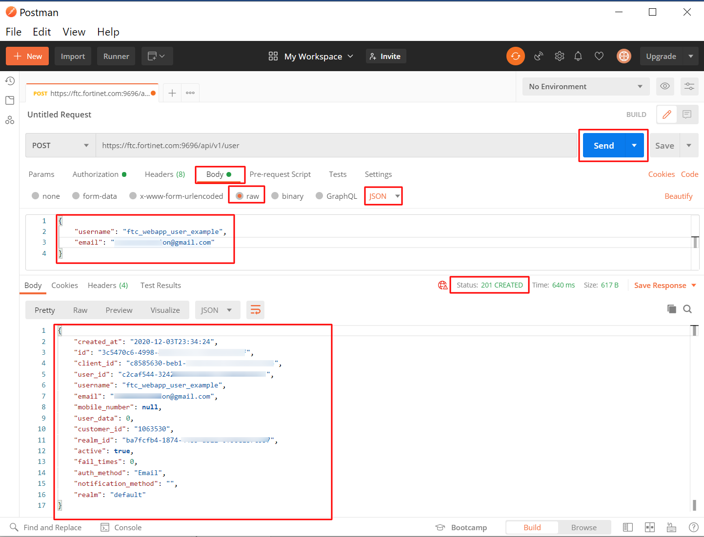 Postman examples | FortiToken Cloud | Fortinet Document Library