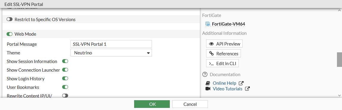 Showing the SSL VPN portal login page in the browser's language ...