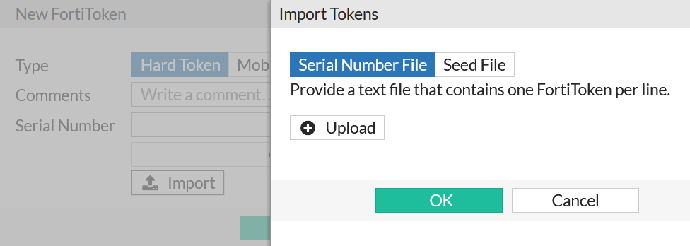 Registering hard tokens | FortiGate / FortiOS 7.6.0 | Fortinet Document ...