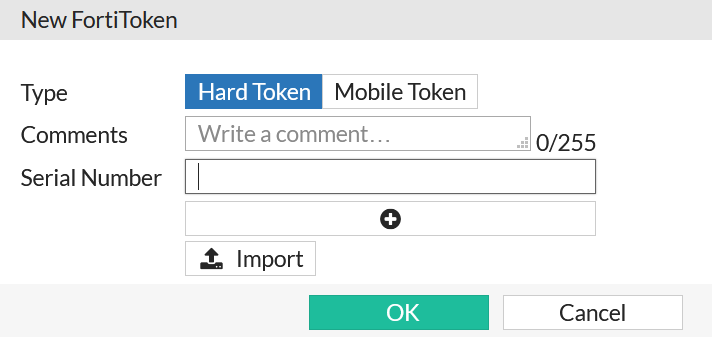Registering hard tokens | FortiGate / FortiOS 7.6.0 | Fortinet Document ...