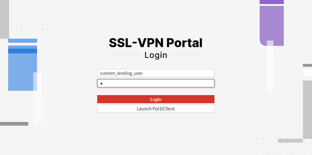 SSL VPN custom landing page | FortiGate / FortiOS 7.6.0 | Fortinet ...
