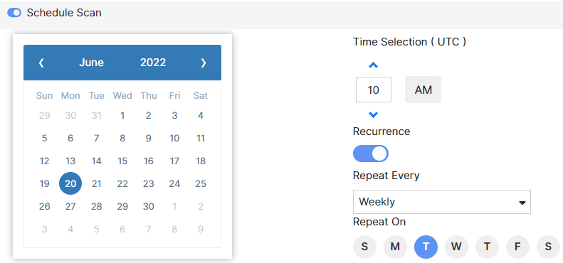 Schedule Scan | FortiDAST 23.4.0 | Fortinet Document Library