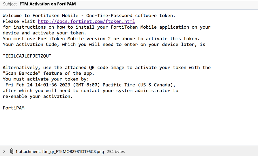 2FA with FortiToken example | FortiPAM 1.6.0 | Fortinet Document Library