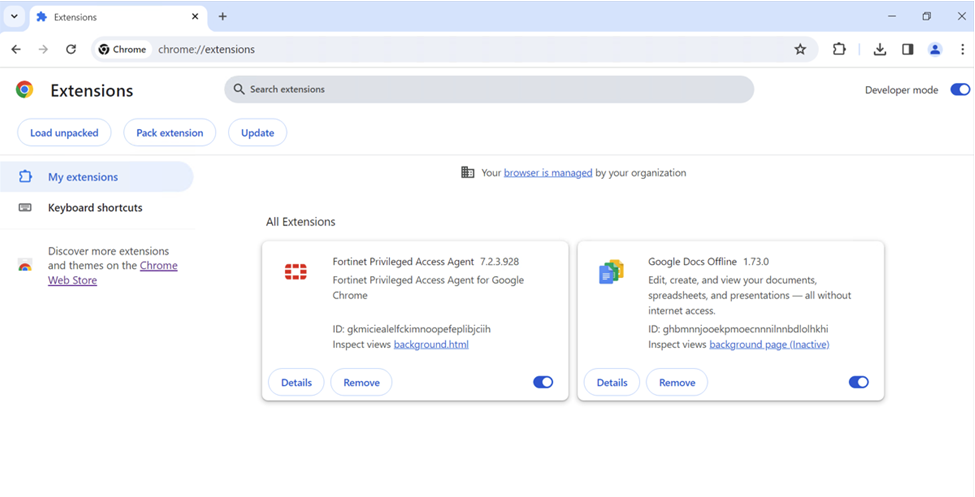 FortiPAM browser extension and standalone FortiClient air-gapped installation | FortiPAM 1.6.0 ...