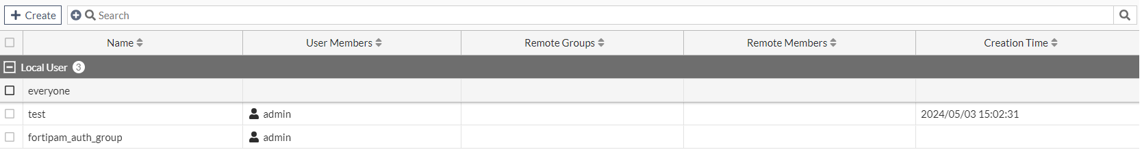 User groups | FortiPAM 1.6.0 | Fortinet Document Library