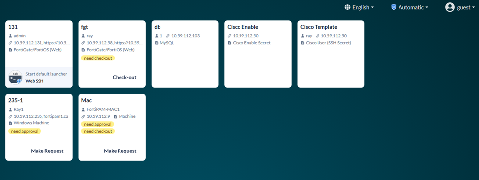 Guest user experience in FortiPAM | FortiPAM | Fortinet Document Library