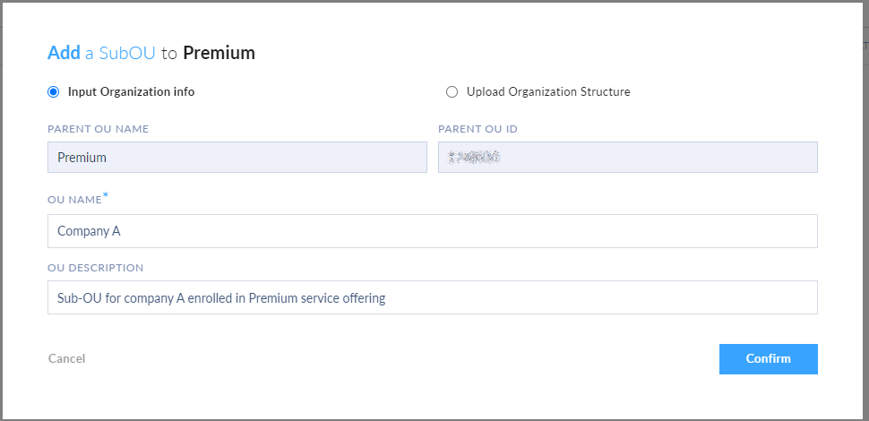 Creating OUs and sub-OUs | FortiSASE | Fortinet Document Library