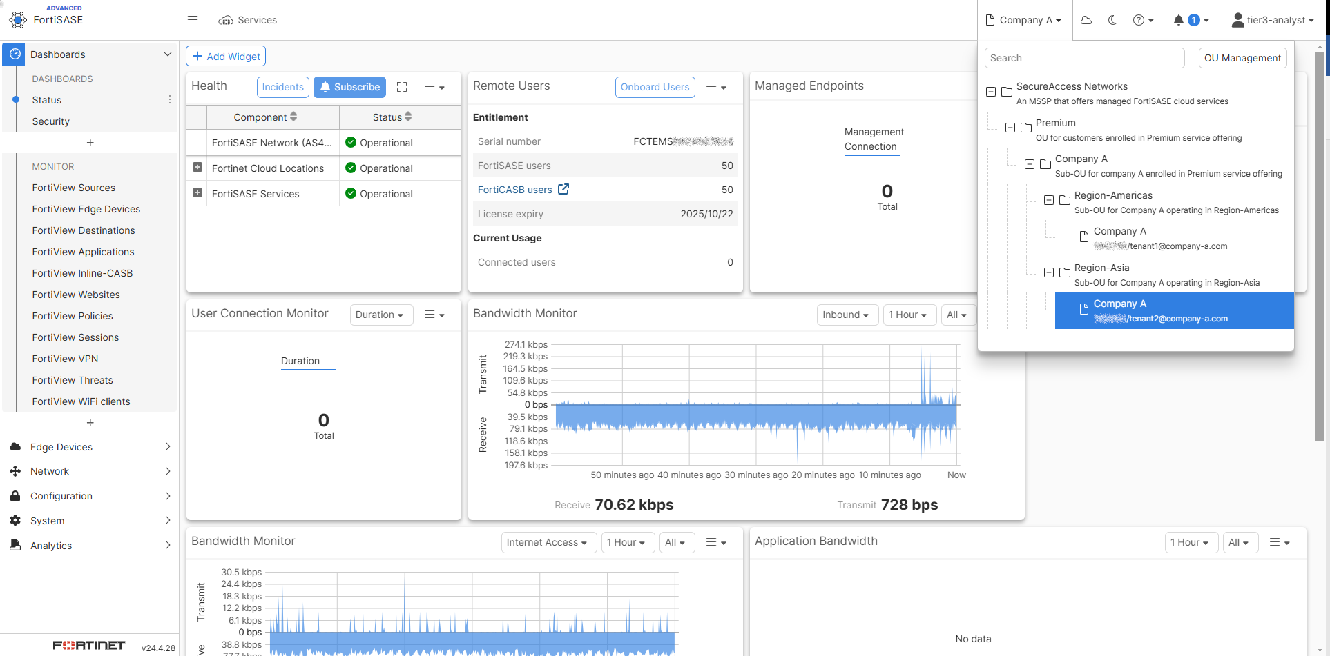 Using FortiSASE MSSP portal to manage FortiSASE tenants | FortiSASE ...