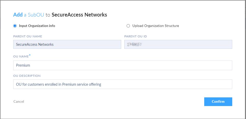 Creating OUs and sub-OUs | FortiSASE | Fortinet Document Library