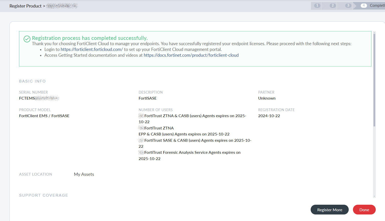 Using Asset Management to apply FortiSASE entitlements | FortiSASE | Fortinet Document Library