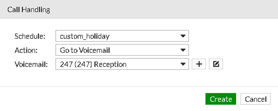 Configuring call handling with schedules | FortiVoice 7.0.5 | Fortinet ...