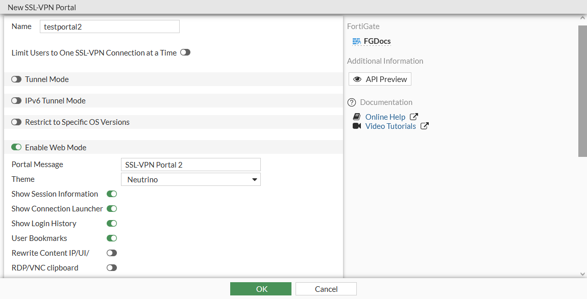Disable the clipboard in SSL VPN web mode RDP connections | FortiGate ...