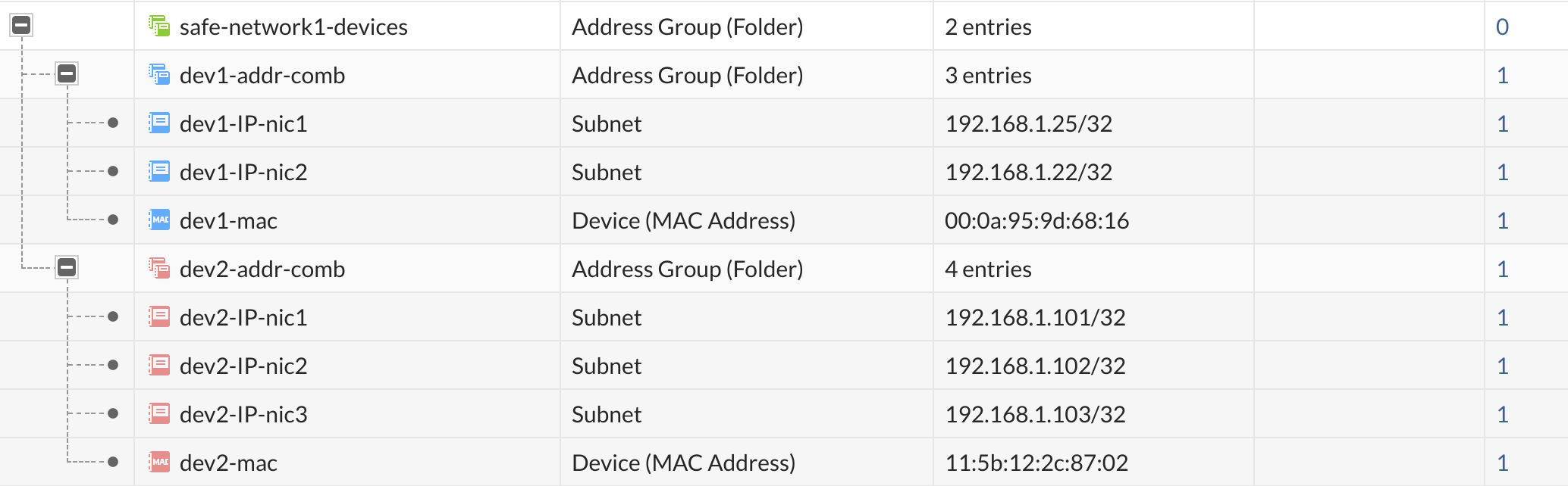Array structure for address objects | FortiGate / FortiOS 7.0.1 ...