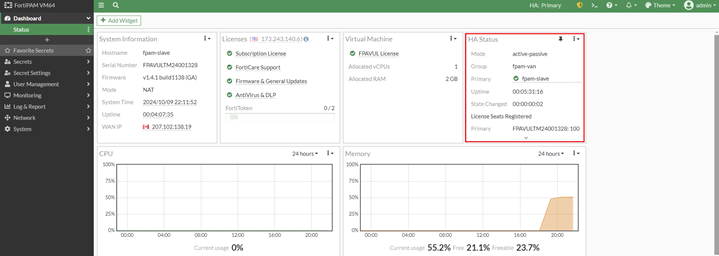 FortiPAM HA on VMware | FortiPAM Private Cloud 1.7.0 | Fortinet ...