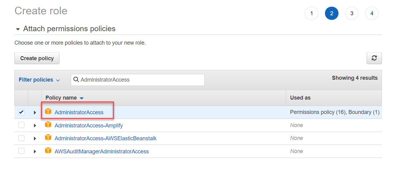AWS Administrator Role Creation | FortiCWP 22.2.a