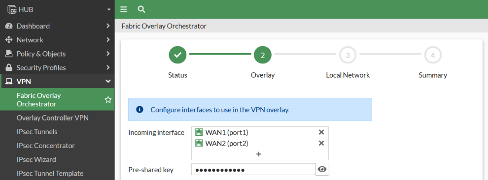 Configuring a root FortiGate using the Fabric Overlay Orchestrator ...