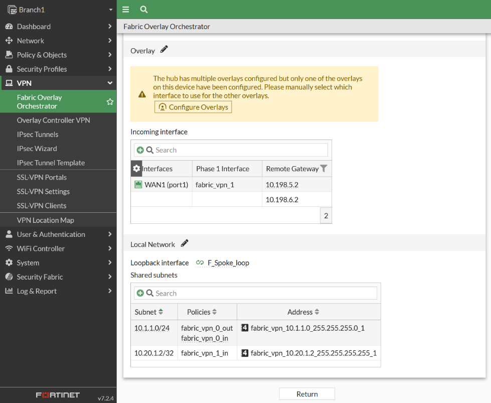Configuring a downstream FortiGate using the Fabric Overlay Orchestrator | FortiSASE | Fortinet ...